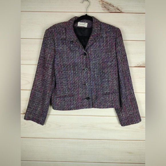 Soiree | Jackets & Coats | Sirree M Blazer Womans Purple Grey Lined ...